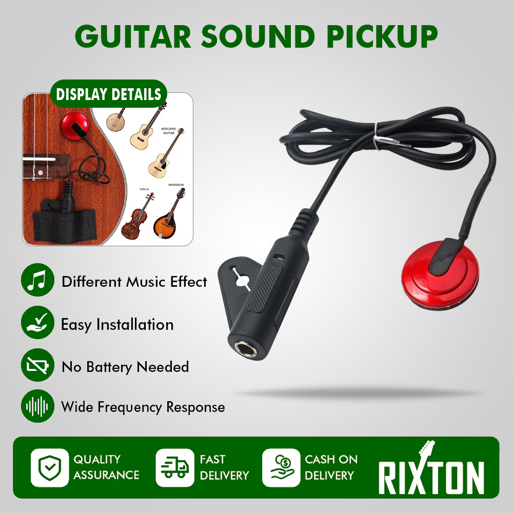 RIXTON Acoustic Guitar Pickup Professional Piezo Contact Microphone ...