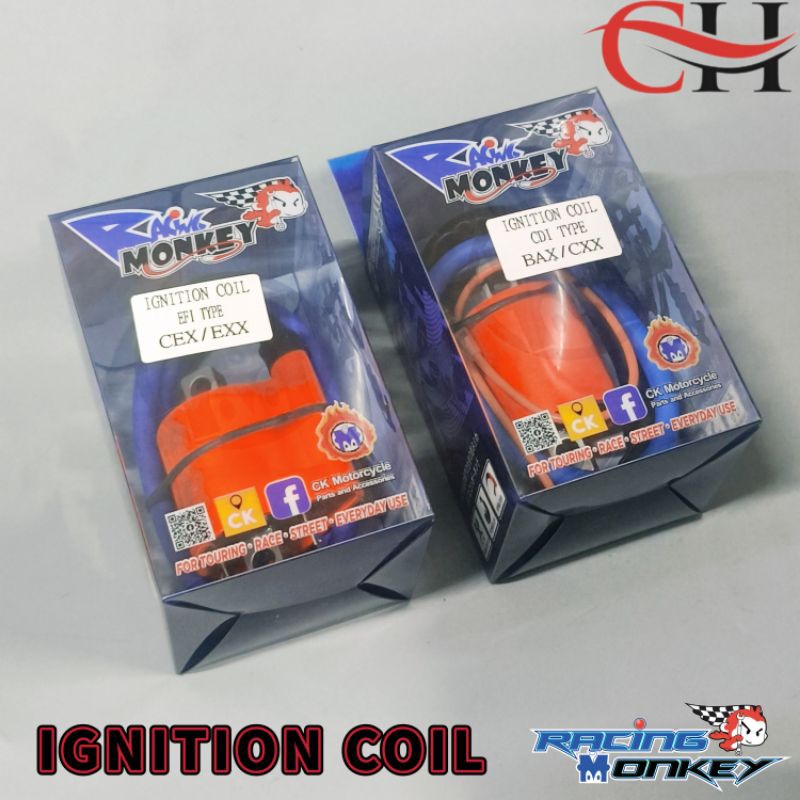 RACING MONKEY IGNITION COIL CDI/EFI TYPE MOTOR UNIVERSAL | Shopee ...