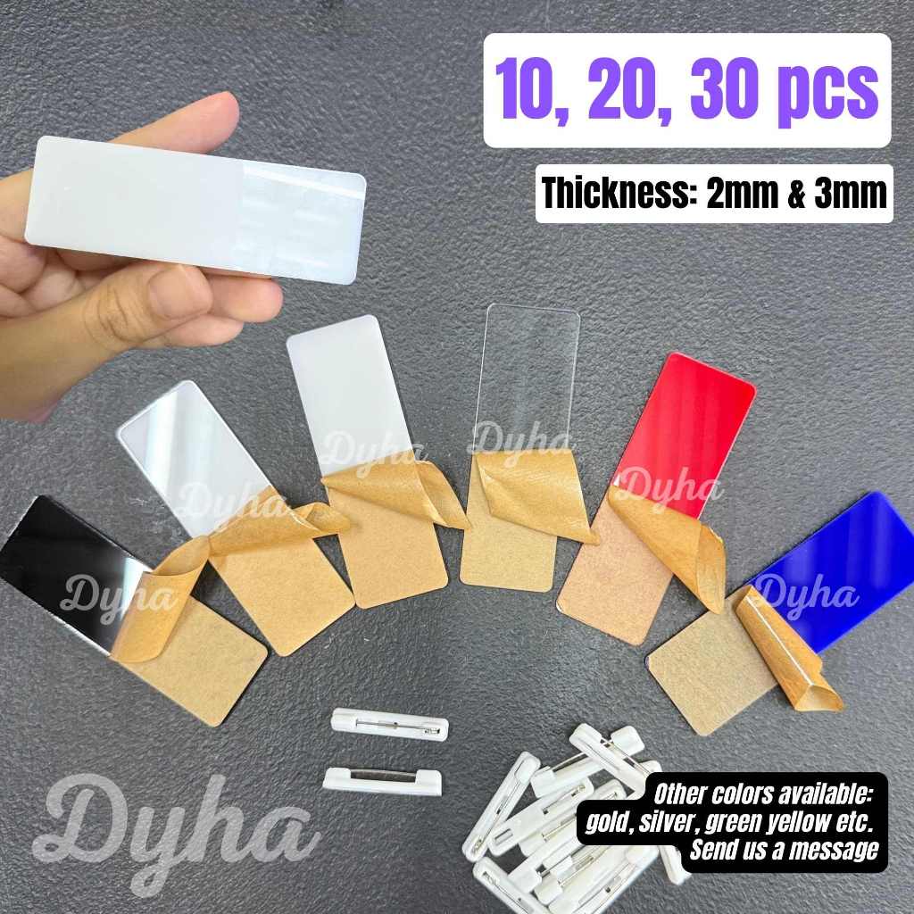 Acrylic Name Plate [1inch x 3inches] [2mm 3mm Thick] Blank Name Tag ...