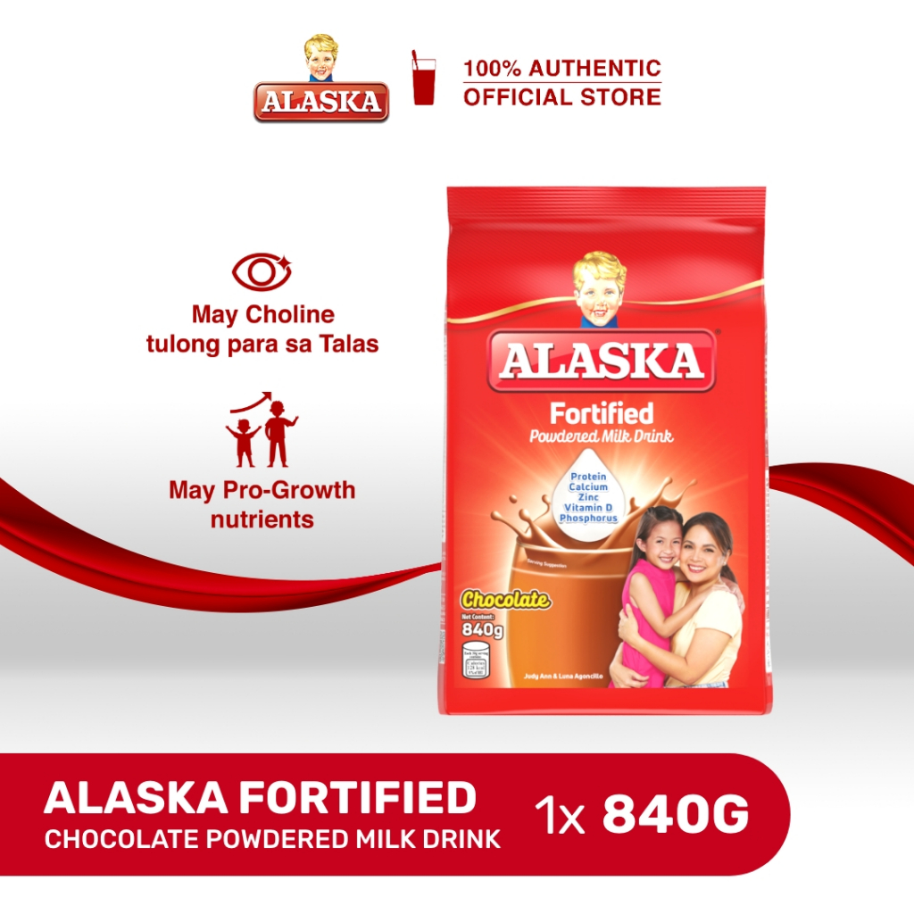 Alaska Fortified Powdered Milk Drink Choco Pouch 840g | Shopee Philippines