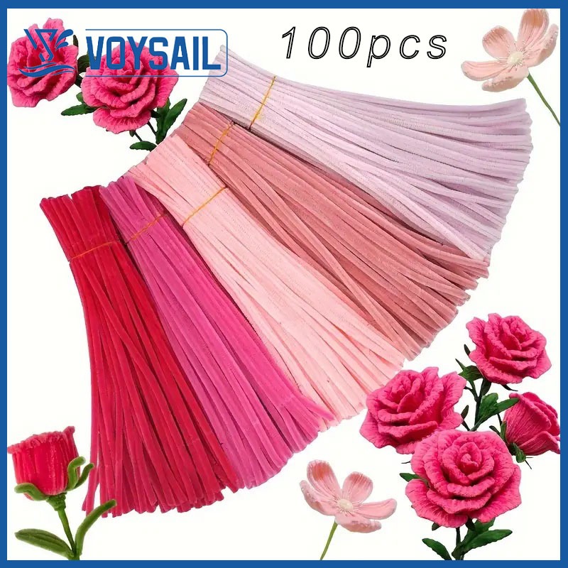 【100PCS 】Fuzzy Chenille Stems Twist Wire| DIY Craft Stems | Pipe ...