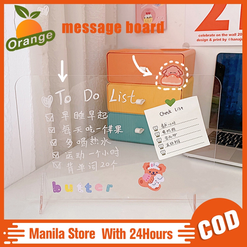 Erasable Acrylic Message Board For Office Home Reusable Writing Surface ...