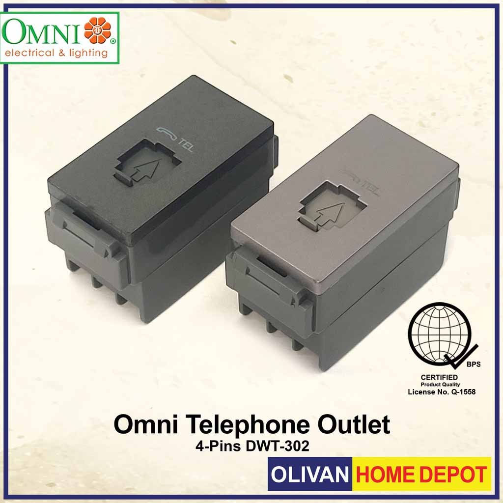 OMNI Telephone Outlet Graphite / Titanium 4-Pins DWT-302 | Shopee ...