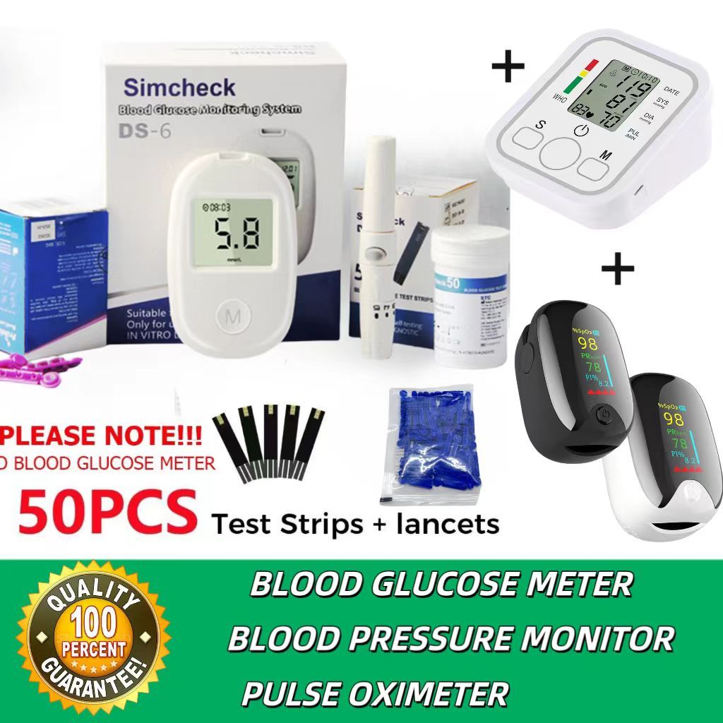50pcs Test Strips & 50pcs Lancets GLUCOMETER Kit Blood Glucose Monitor ...