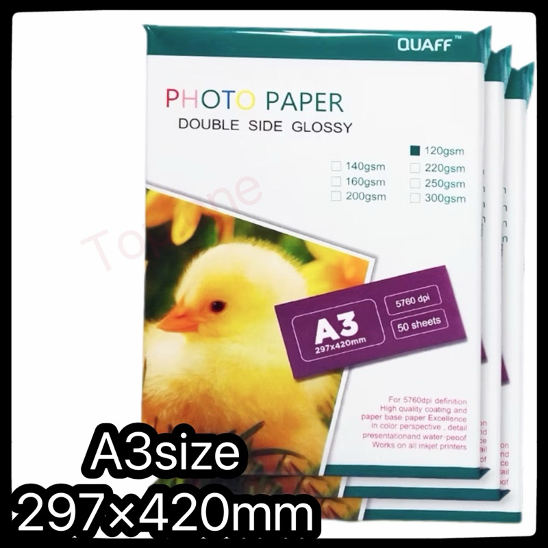 (50sheet/pack)Quaff A3 Size Double Sided Glossy Photo Paper | Shopee ...