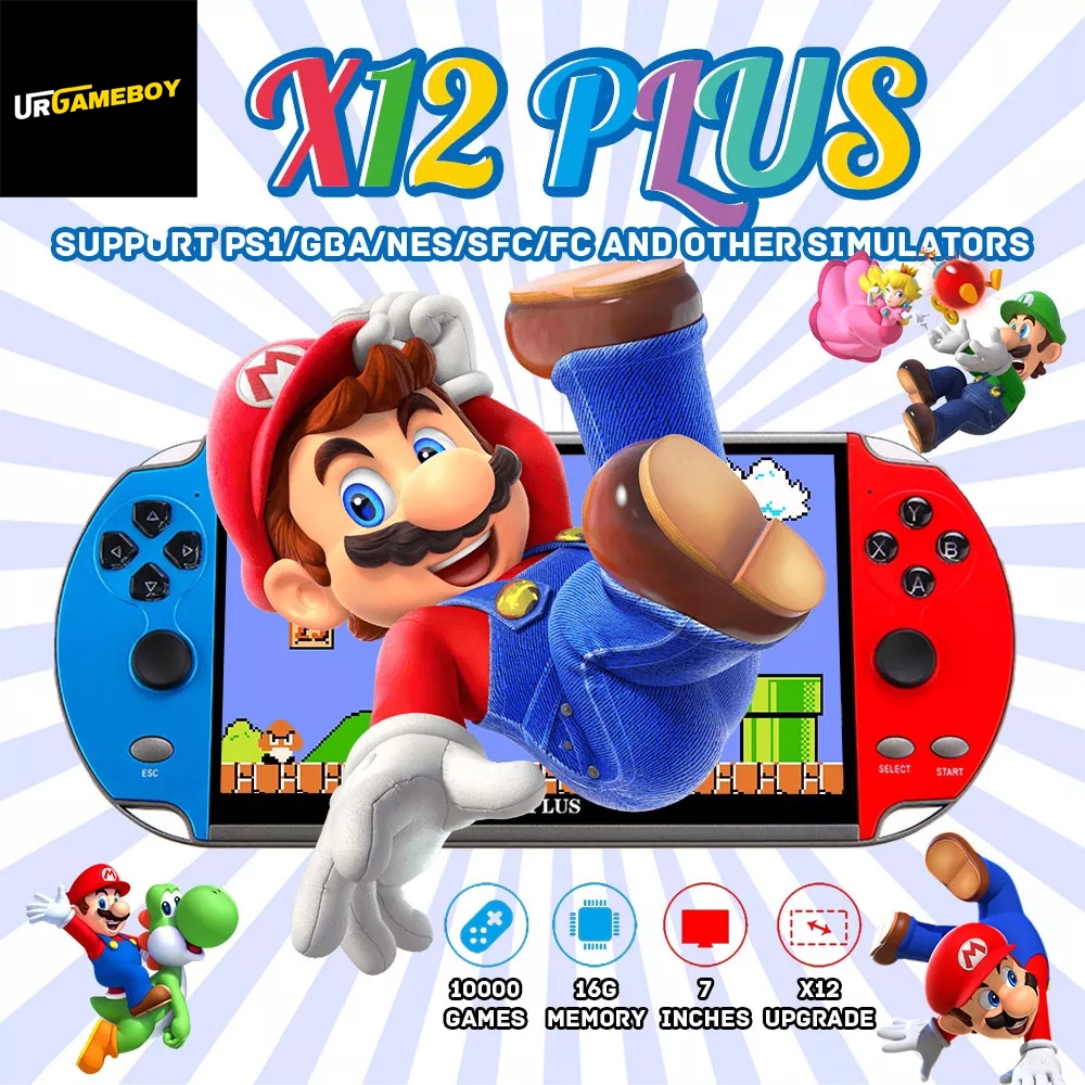 NEW PSP X12Handheld Game Console X12 Plus 16GB in 10000 Games 7-inch ...