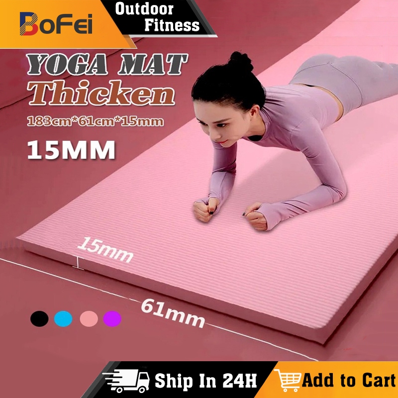 15MM Yoga Mat Thick Non-Slip Exercise Mat Workout Mat High Density Yoga ...