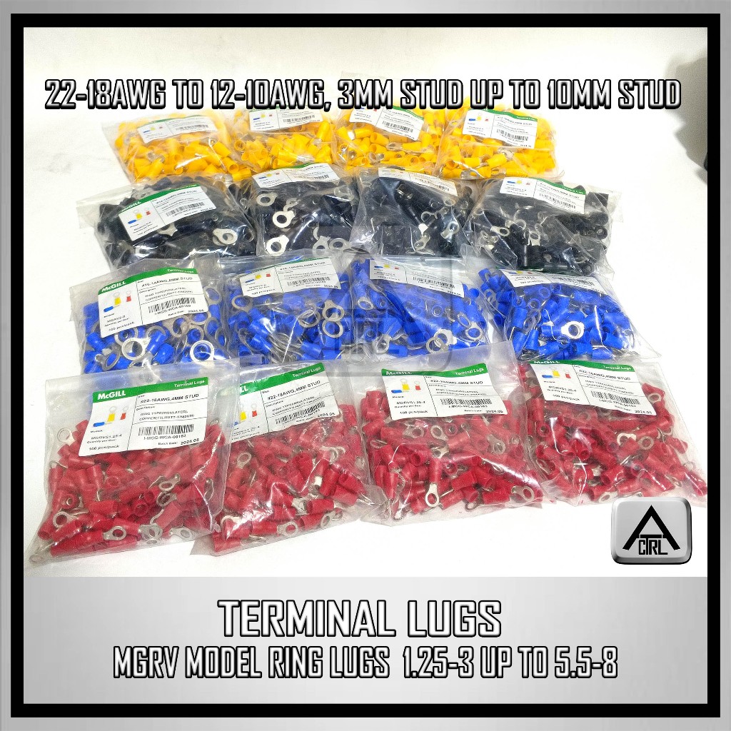 McGill TERMINAL LUGS MGRV MODEL RING LUGS (SIZES 1.25-3 UP TO 5.5-6 ...