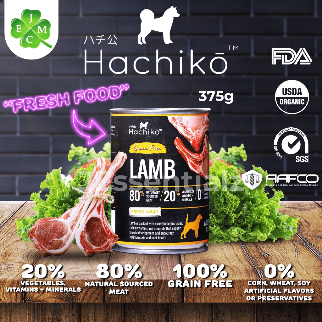 Hachiko Lamb Canned Wet Dog Food (Grain Free) 375g | Shopee Philippines