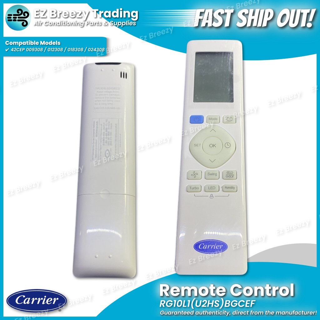 Remote Control RG10L1(U2HS)BGCEF 17317000A65967 | Carrier Aura | Shopee ...