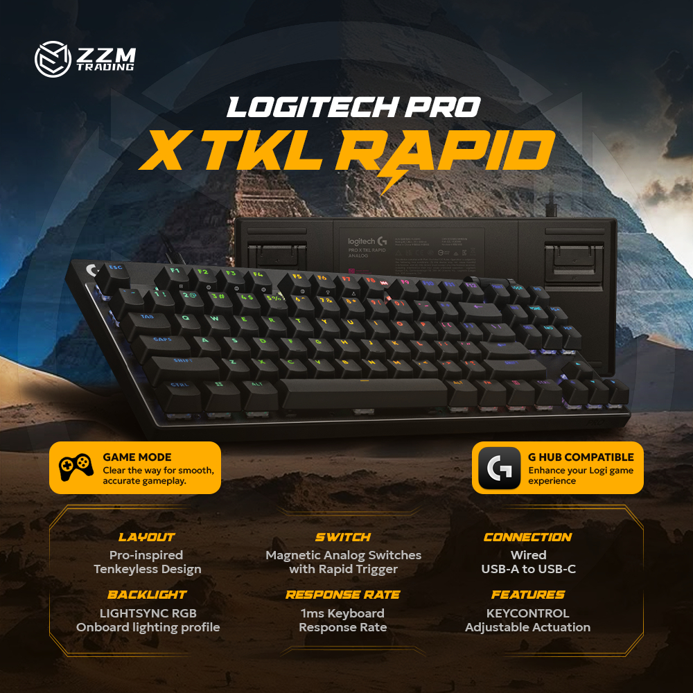 Logitech PRO X TKL RAPID Gaming Keyboard Magnetic Analog Switch, RGB ...