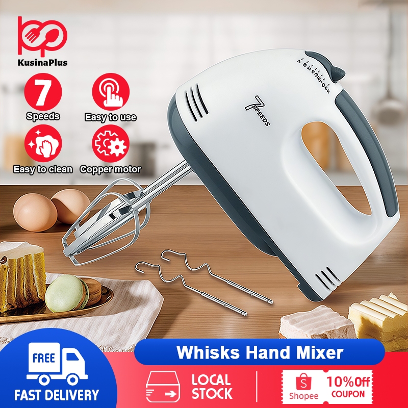 KusinaPlus Electric Hand Mixer Portable 7 Speed Professional Baking ...