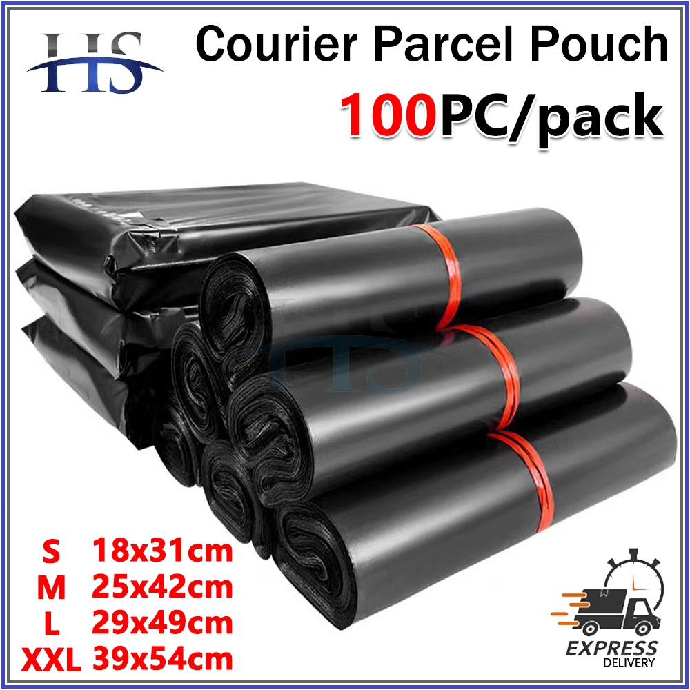 100 Pcs. Black Self Adhesive Courier Parcel Shipping Pouch | Shopee ...