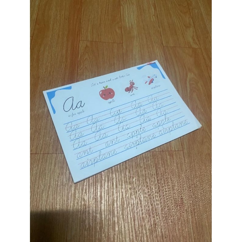 CURSIVE PAD PAPER LETTERS NUMBERS LINES AND SHAPES FOR KIDS | Shopee ...