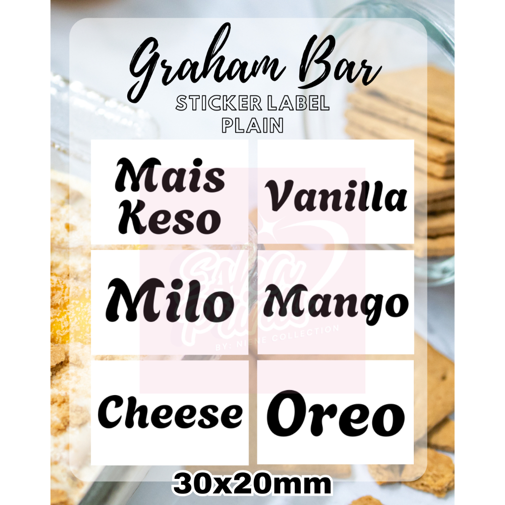 100pcs "plain" GRAHAM BAR STICKER LABEL Waterproof & Smudge proof ...
