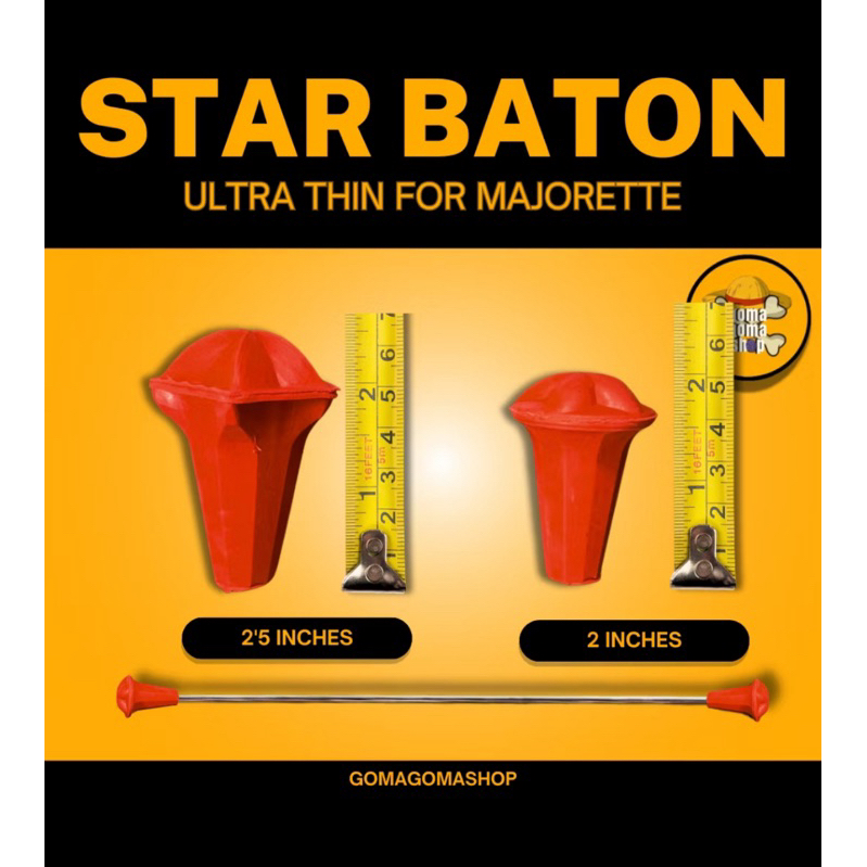 Gomagomashop Star Baton Design Ultra Thin Majorette Minorette Twirler ...