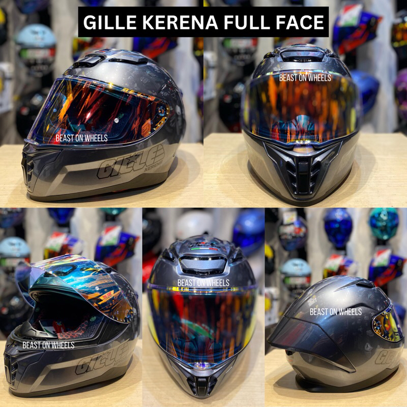ORIGINAL GILLE FF007 Kerena Mono Color Revo Lens Full Face Single Visor ...
