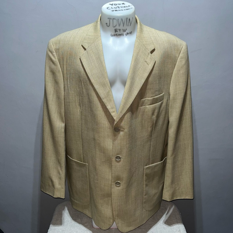CEZAR DEL PRADO COAT US SIZE 46-48 MEN’S 3XL BLAZER WOOL POLYESTER KHAKI BROWN 100%LEGIT ...