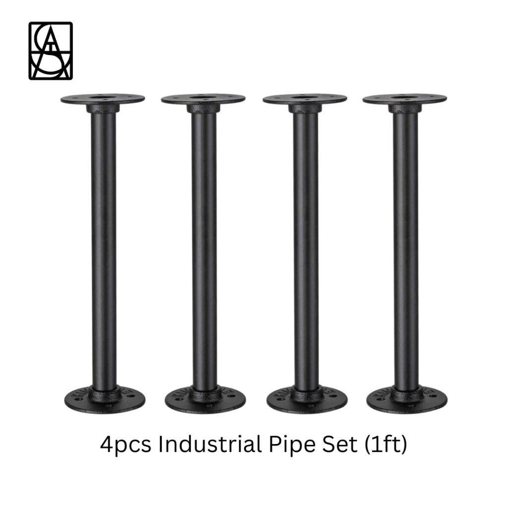 4pcs 1ft Industrial Pipe Table Legs Farmhouse Metal Pipes and Flanges ...