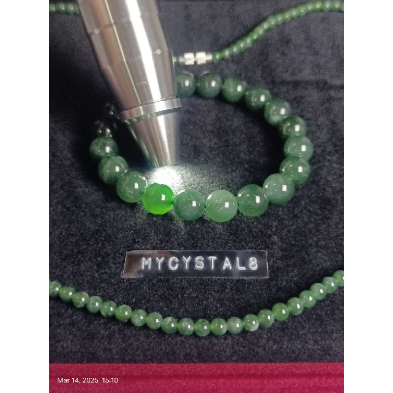 NATURAL JADEITE JELLY ICY GUATEMALAN SET NECKLACE AND BRACELET ...