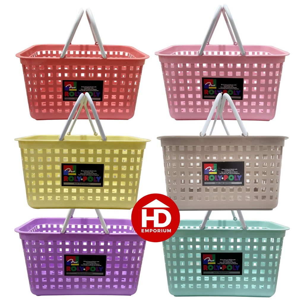Roly Poly Basket with handle #438 multi-purpose plastic storage basket ...