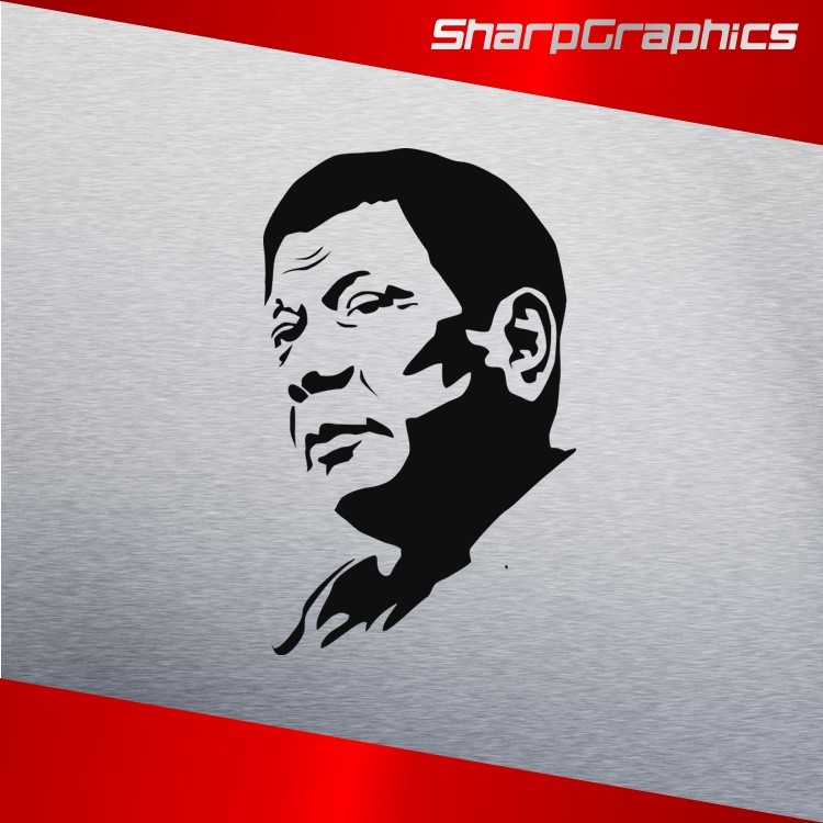 Duterte Face Silhouette Sticker Decal | Shopee Philippines