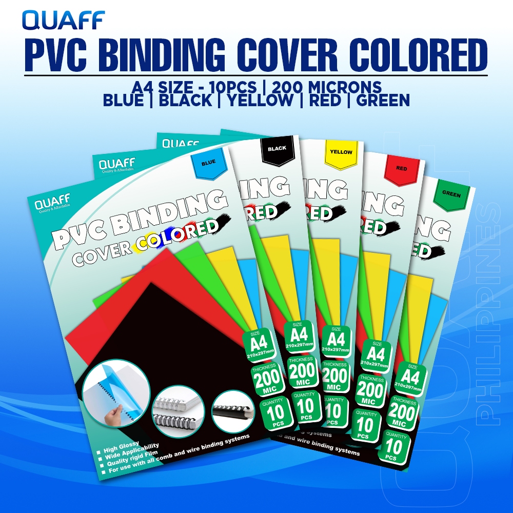 Quaff Colored PVC Binding Cover 10 sheets / pack 200micron Binding ...