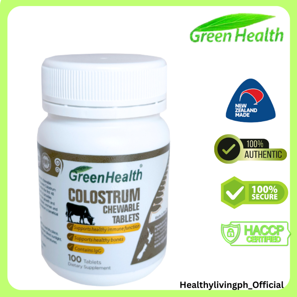 GreenHealth Colostrum (100 Chewable Tablets) Made in New Zealand ...
