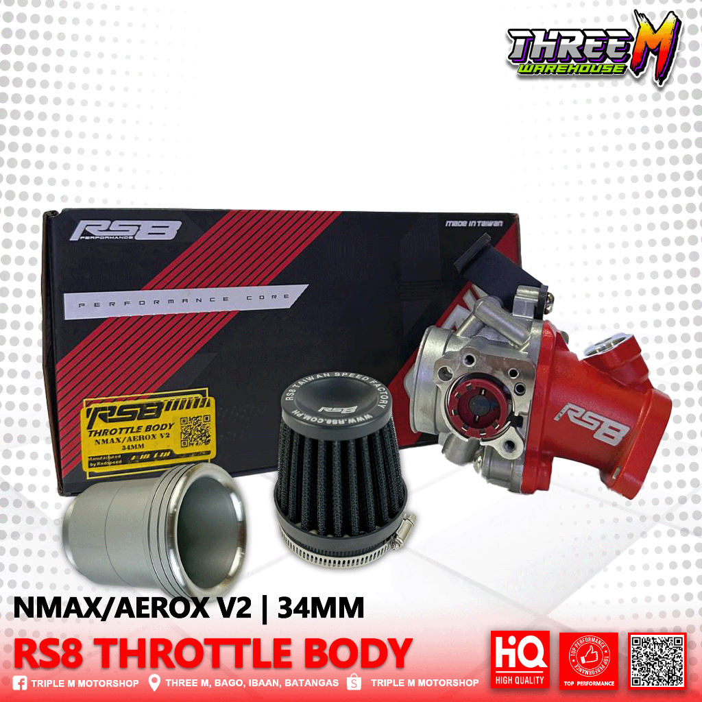 RS8 THROTTLE BODY ASSY WITH MANIFOLD DOWNDRAFT FOR NMAX V2 / AEROX V2 | Shopee Philippines