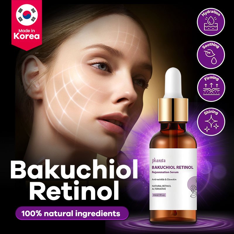Phansta Bakuchiol Retinol Serum Anti Aging Whitening Skin Reduce ...