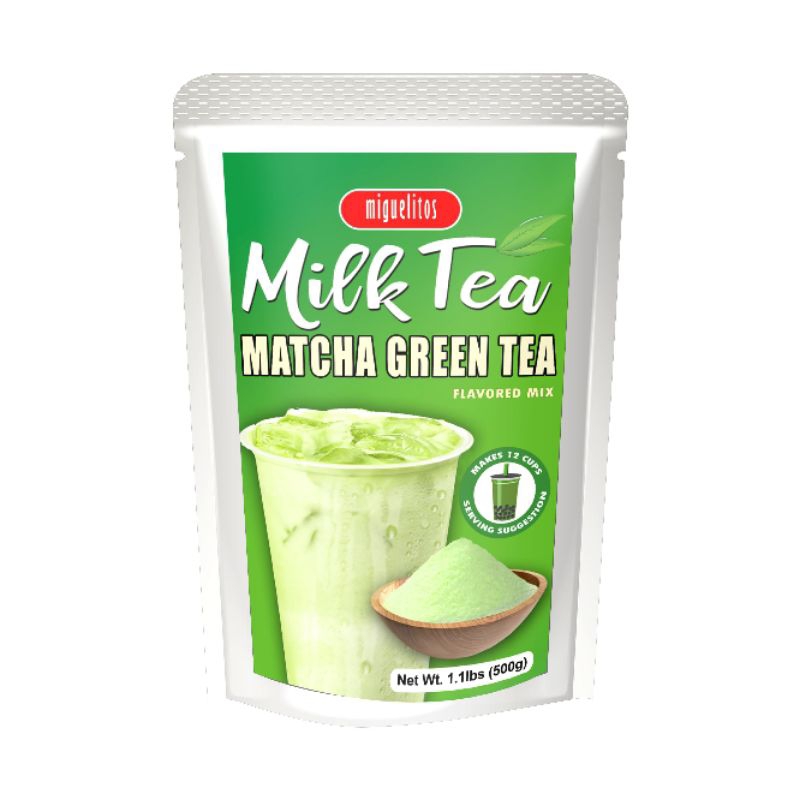 Miguelitos Milk Tea Matcha Green tea 500 grams | Shopee Philippines