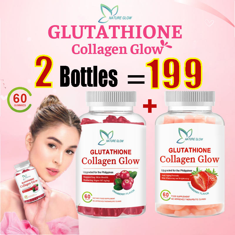 NATURE GLOW Glutathione Collagen Glow Gummies Original Whitening Skin ...