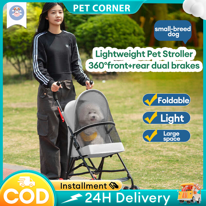 Pet Stroller Foldable Waterproof Pet Trolley Detachable Dog Trolley Cat ...