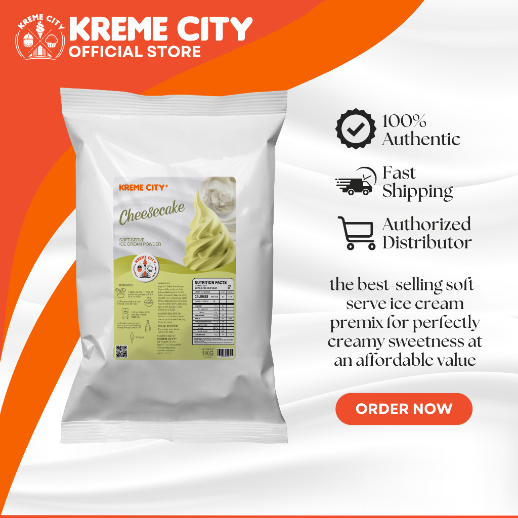 Kreme City Cheesecake Soft Serve Ice Cream Powder Premix 1kg | Shopee ...