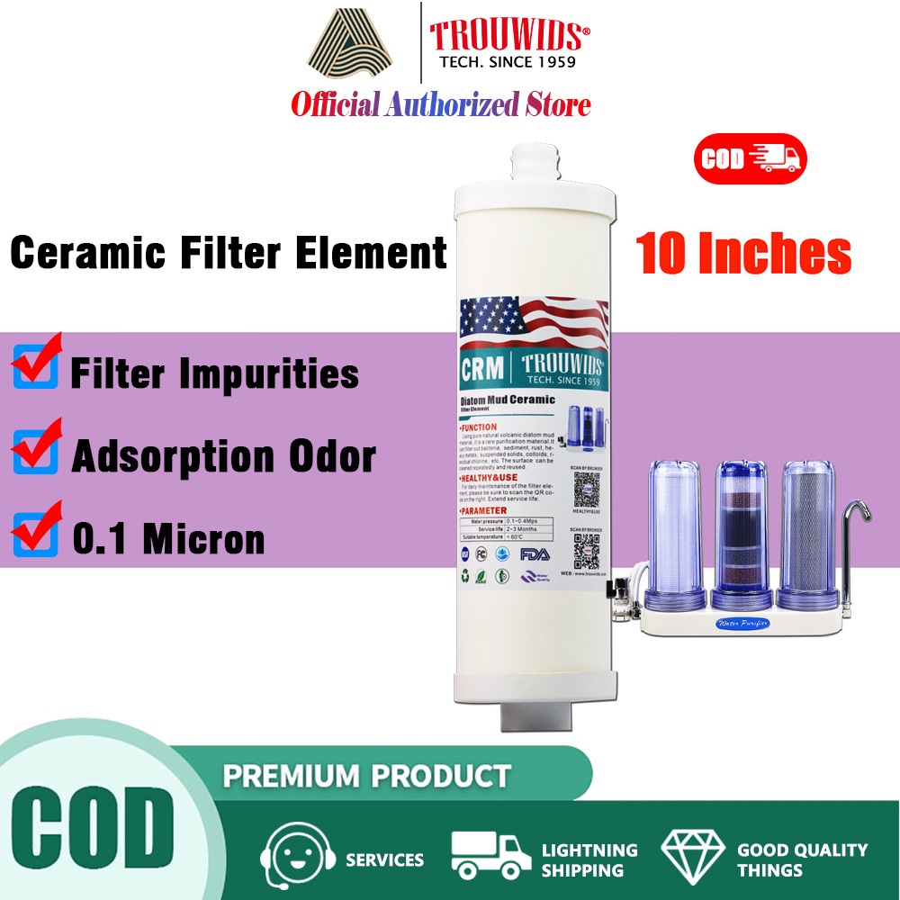 TROUWIDS Ceramics Filter Element 10 Inch Household Water Purifier ...