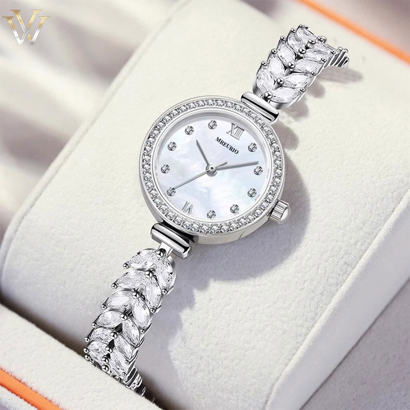 Women's Quartz Watch with Diamonds and Seashell Mermaid | Shopee ...