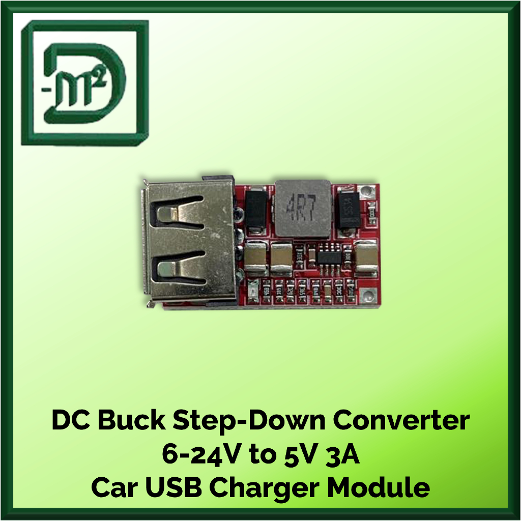 DC Buck Step-Down Converter 6-24V to 5V 3A Car USB Charger Module ...