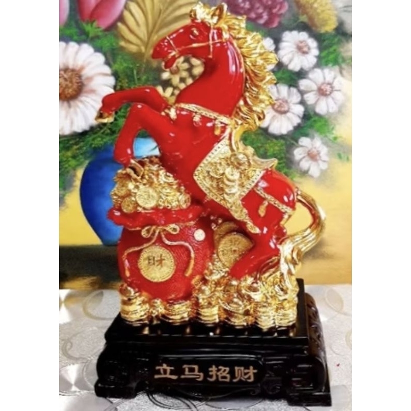 13inch Red Horse taas paa hold money bag fengshui display 2026 | Shopee ...