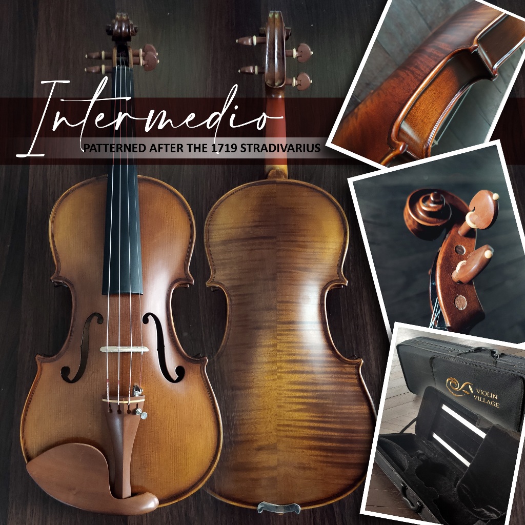 Violin Village Intermedio Strad Handmade 4/4 Violin - 1719 Stradivari ...