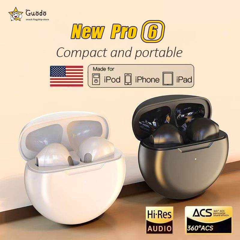 Pro6 TWS Wireless Headphones with Mic Fone Bluetooth Earphones Sport ...