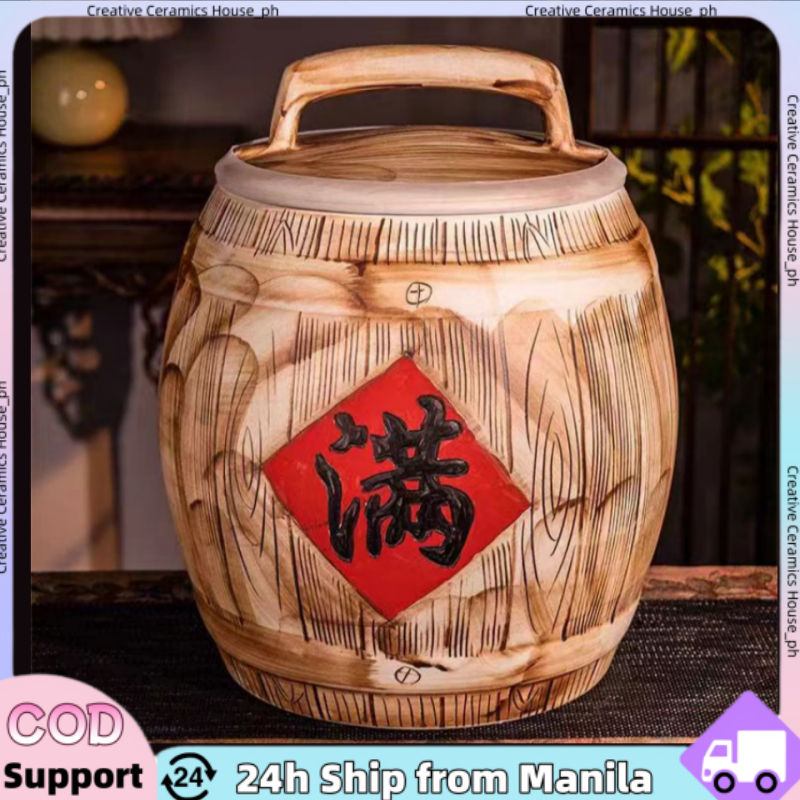 Ceramic Rice Bucket Rice Tank Sealed food storage container Rice ...