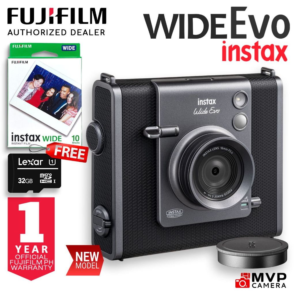 FUJIFILM Fuji INSTAX WIDE EVO Hybrid Instant Film Camera Type C MVP ...