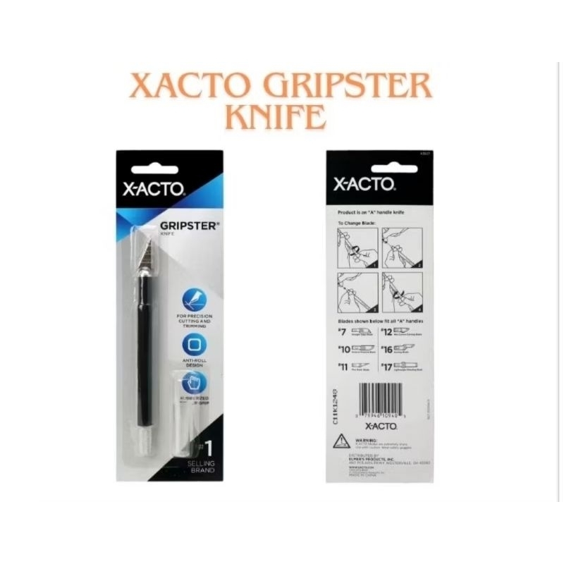 XACTO X3626 x3623 gripster knife with safety cap BLACK | Shopee Philippines