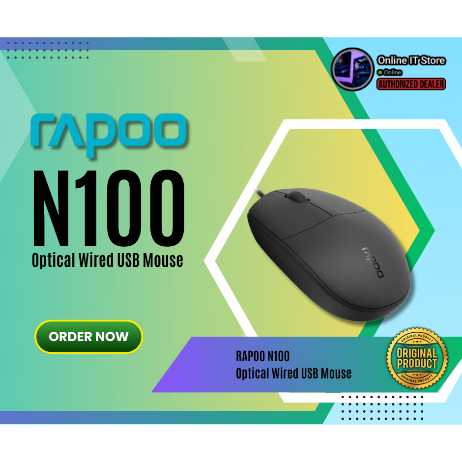 Rapoo N100 Wired Optical Mouse | Shopee Philippines