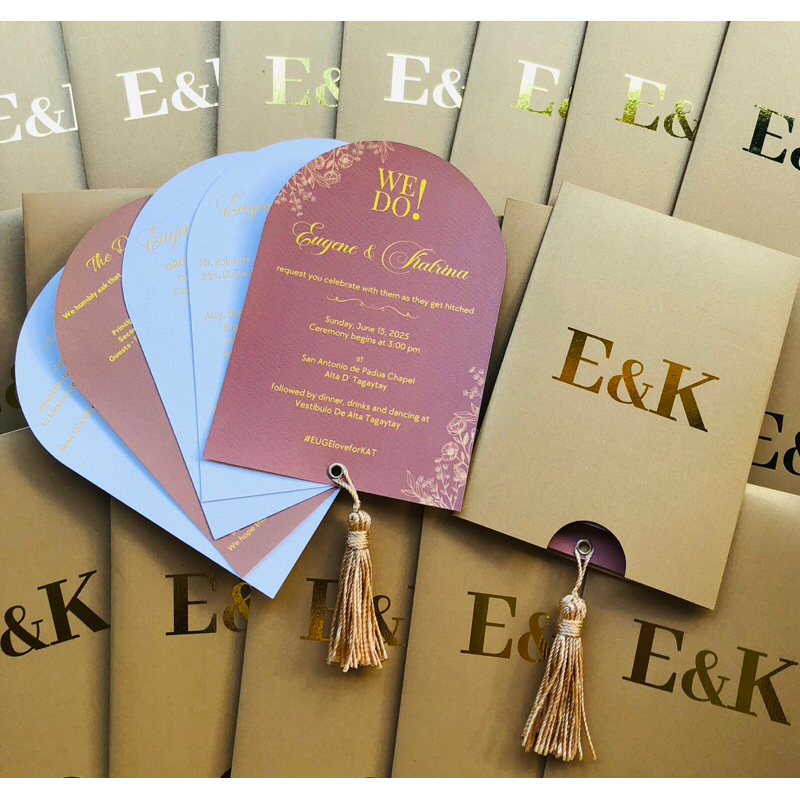 Invitation for Wedding Arc with Initial foil in envelope | Shopee ...