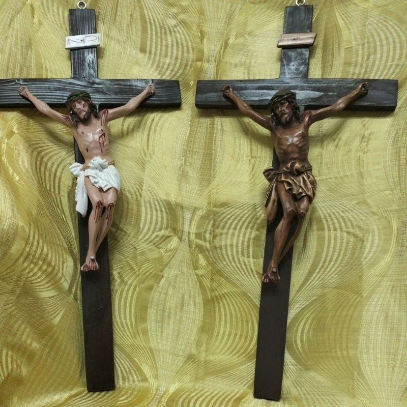 crusifix hang fiberglass image size cross 66cm | Shopee Philippines