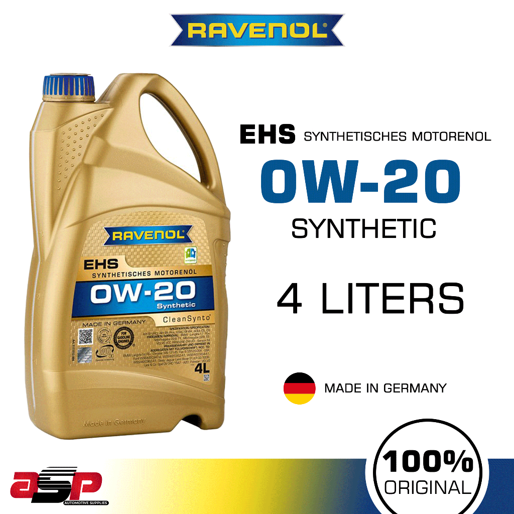 RAVENOL EHS 0W-20 Synthetic Gasoline and Diesel Oil 1 Liter / 4 Liters | Shopee Philippines