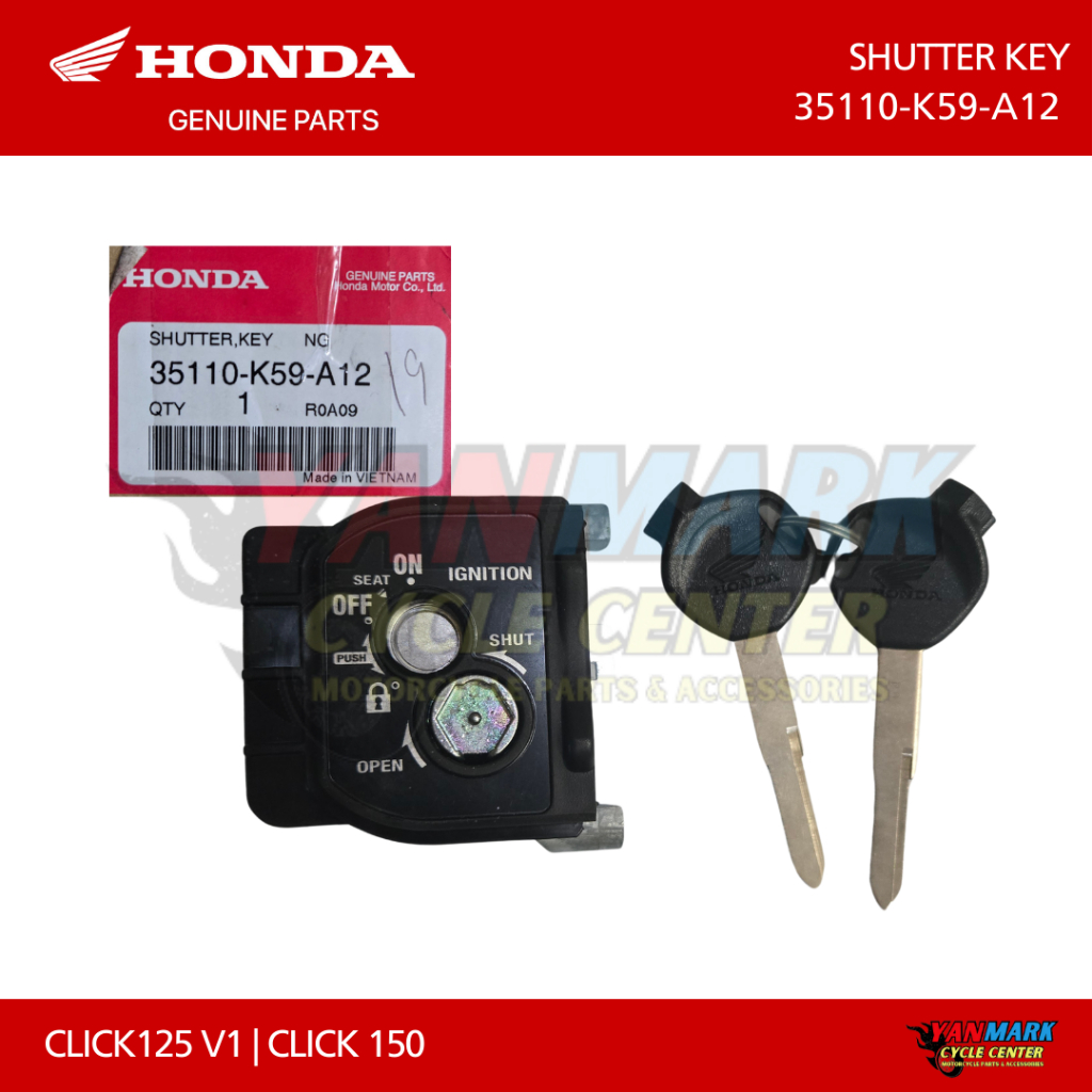ORIGINAL HONDA - SHUTTER KEY - CLICK 125 V1 | CLICK 150 - 35110-K59-A12 ...