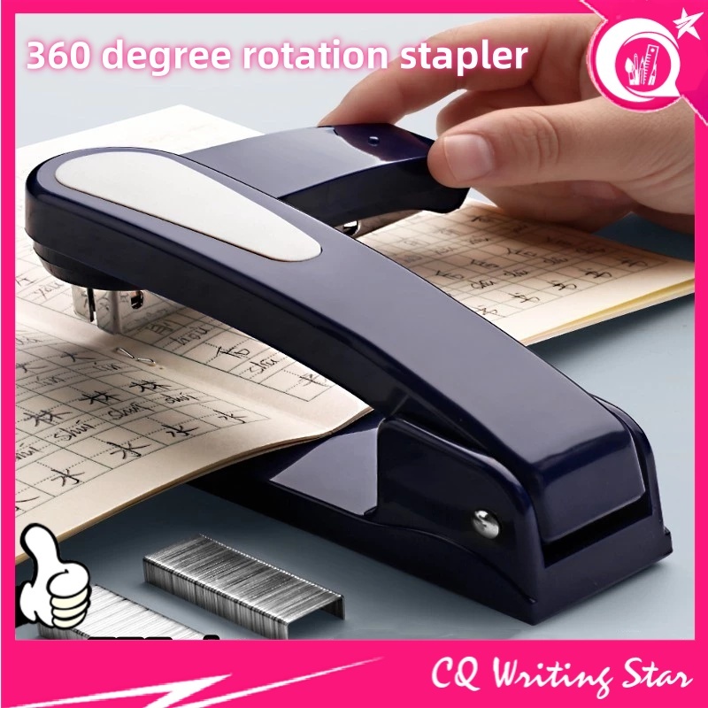 360 Rotation Stapler and 24/6 Staples Effortless Long Stapler School ...
