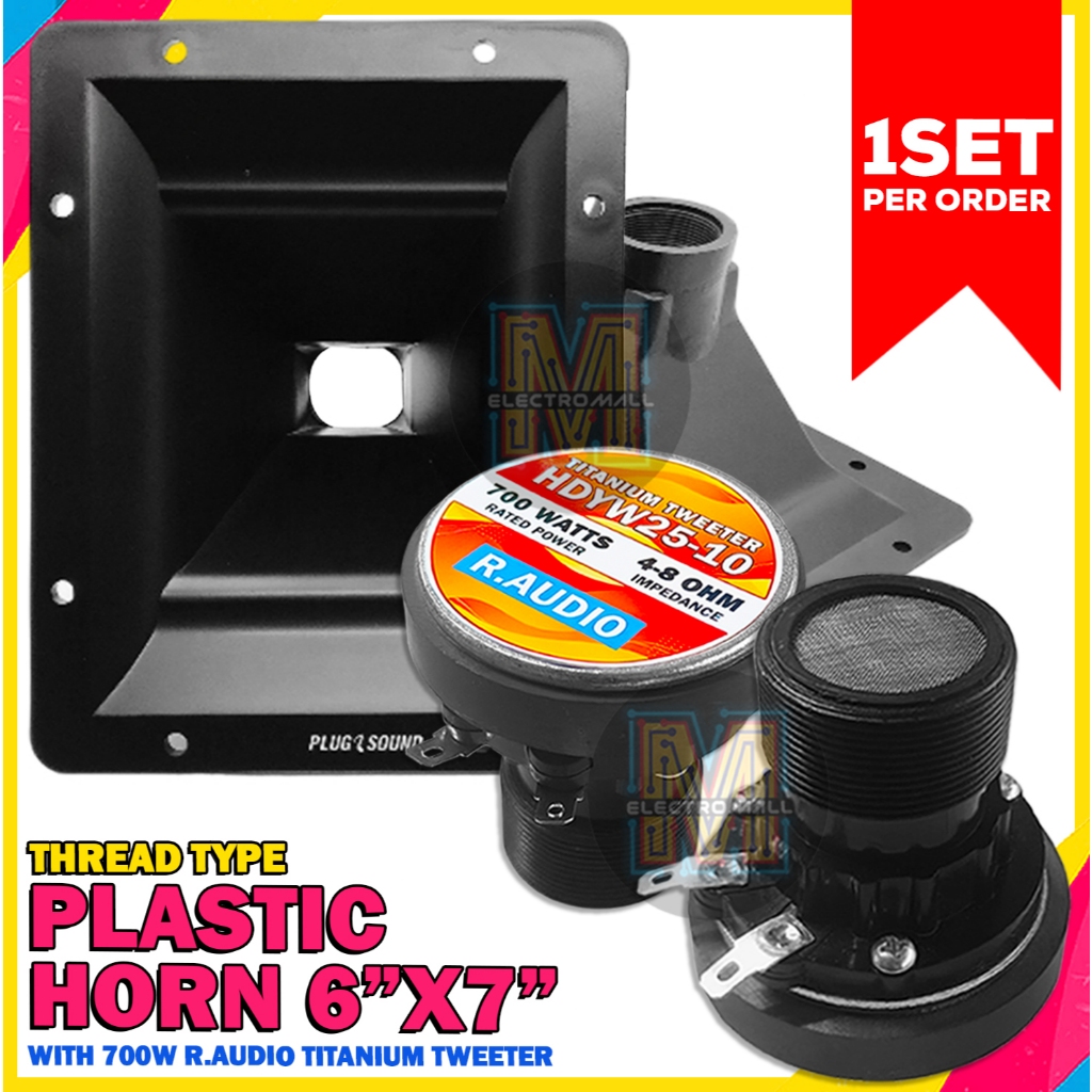 Plastic Horn 6"X7" Inches Thread Type With 700W R.Audio Titanium ...